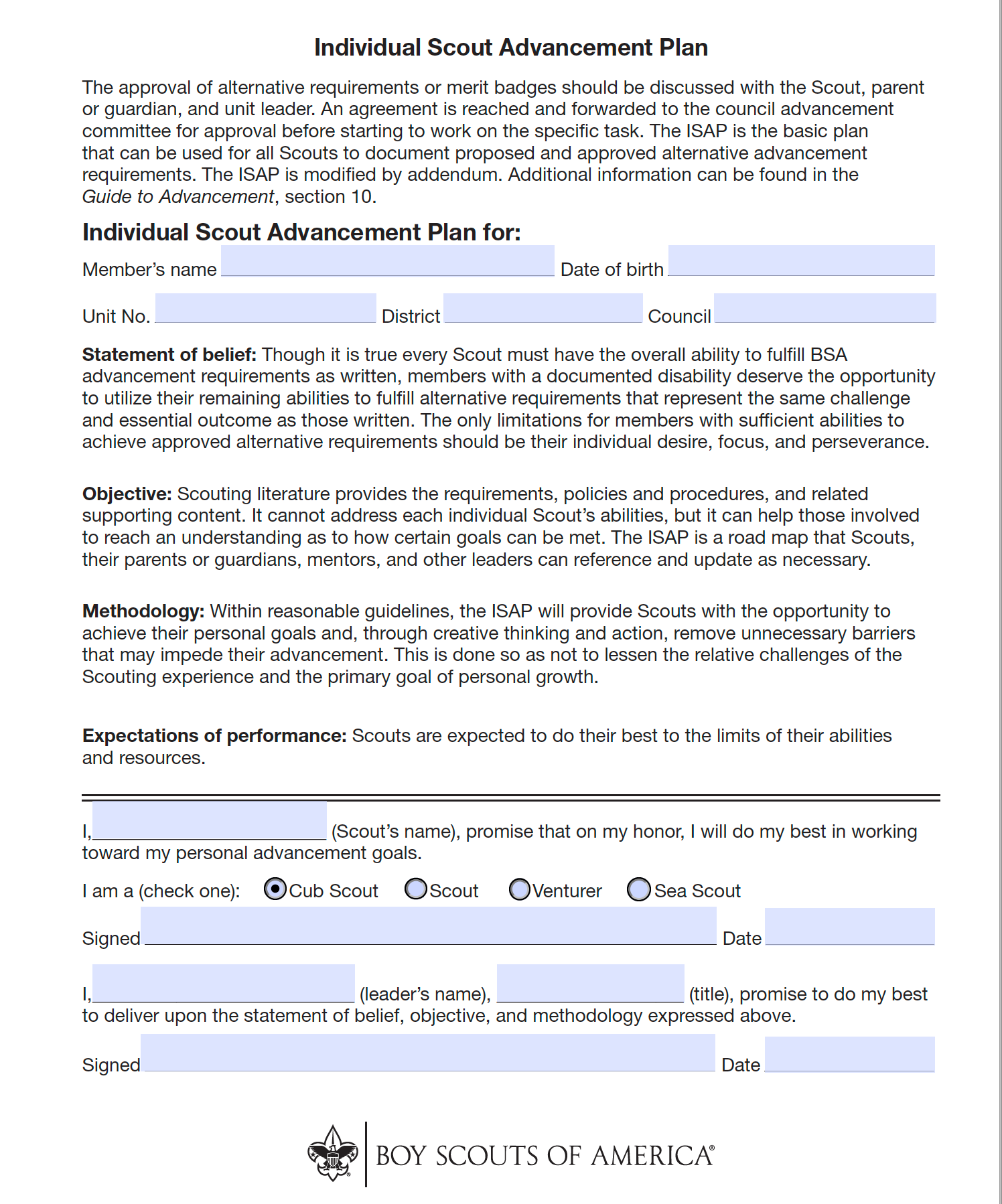 Strategic Planning With the ISAP – Able Scouts